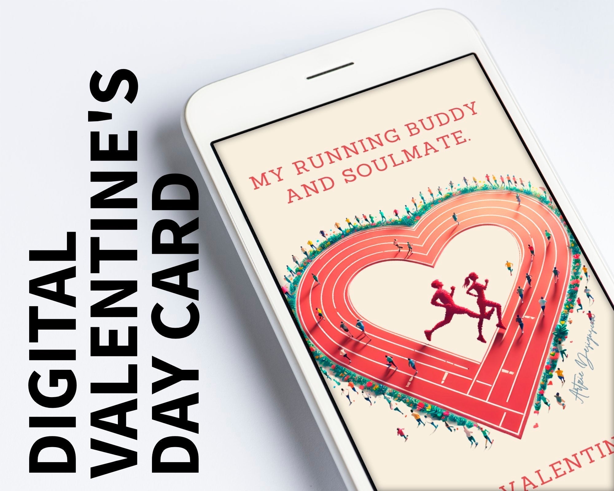 Valentine's Day Card for Runner – Artzie Designs