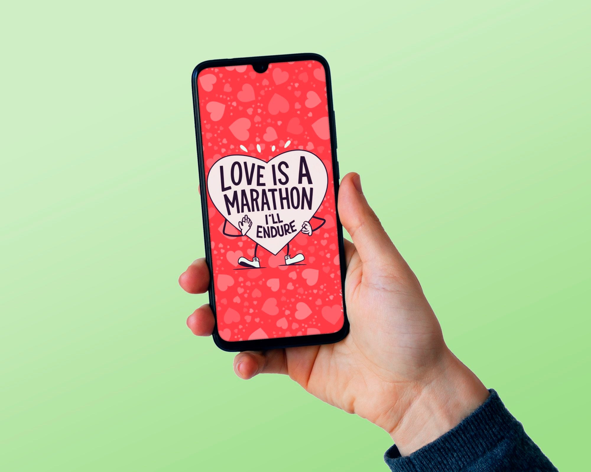 Valentine's Day Card for Runners – Artzie Designs