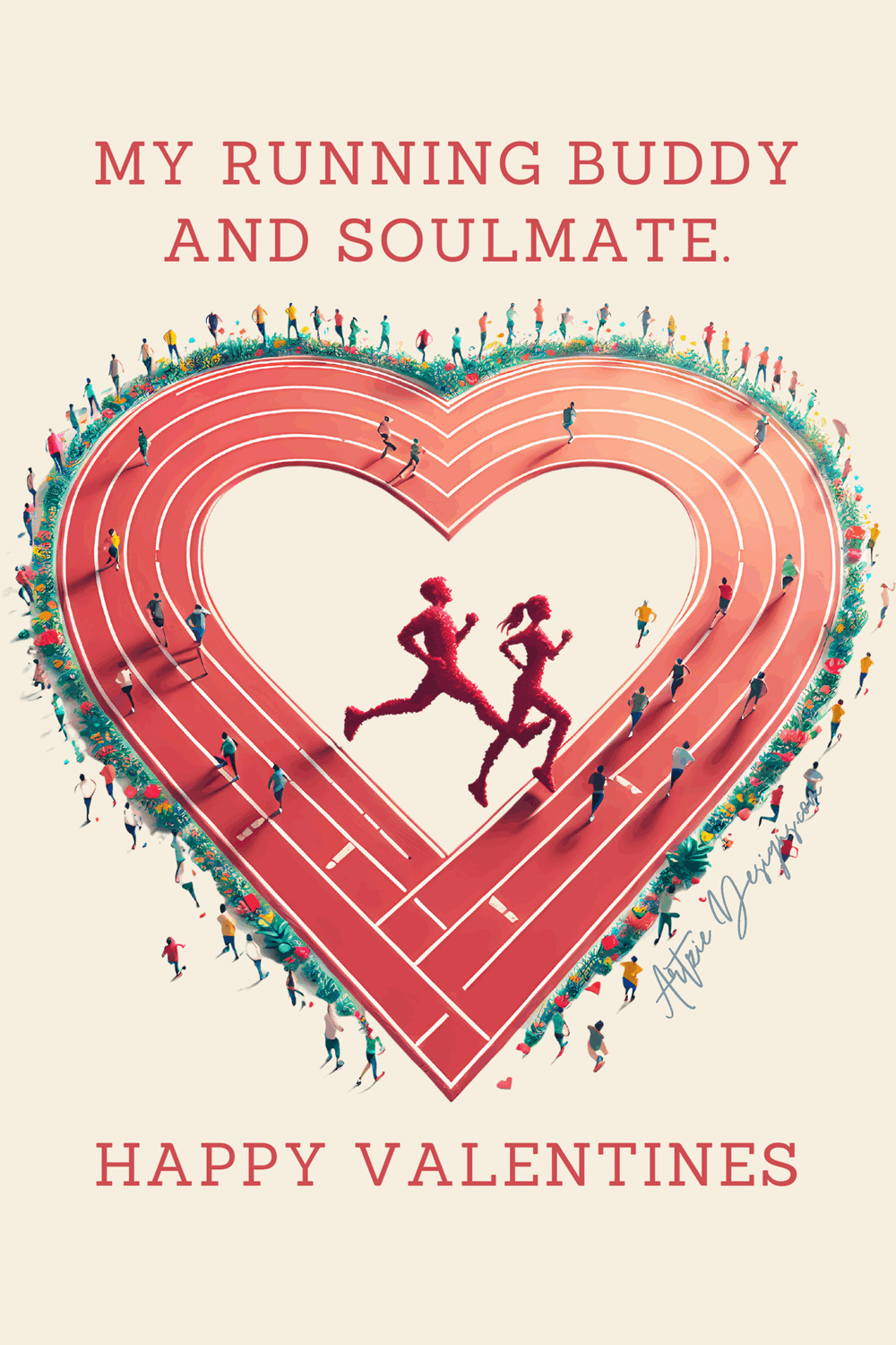 Valentine's Day Card for Runner – Artzie Designs