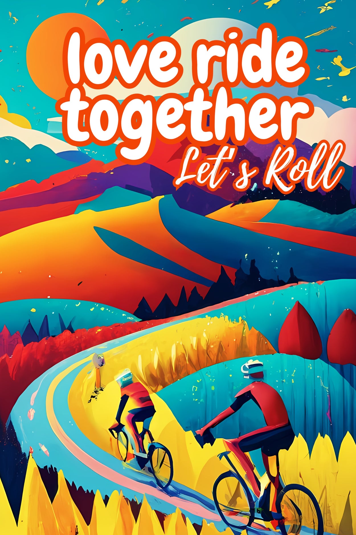 Valentine's Day Card with Cycling Couple – Artzie Designs