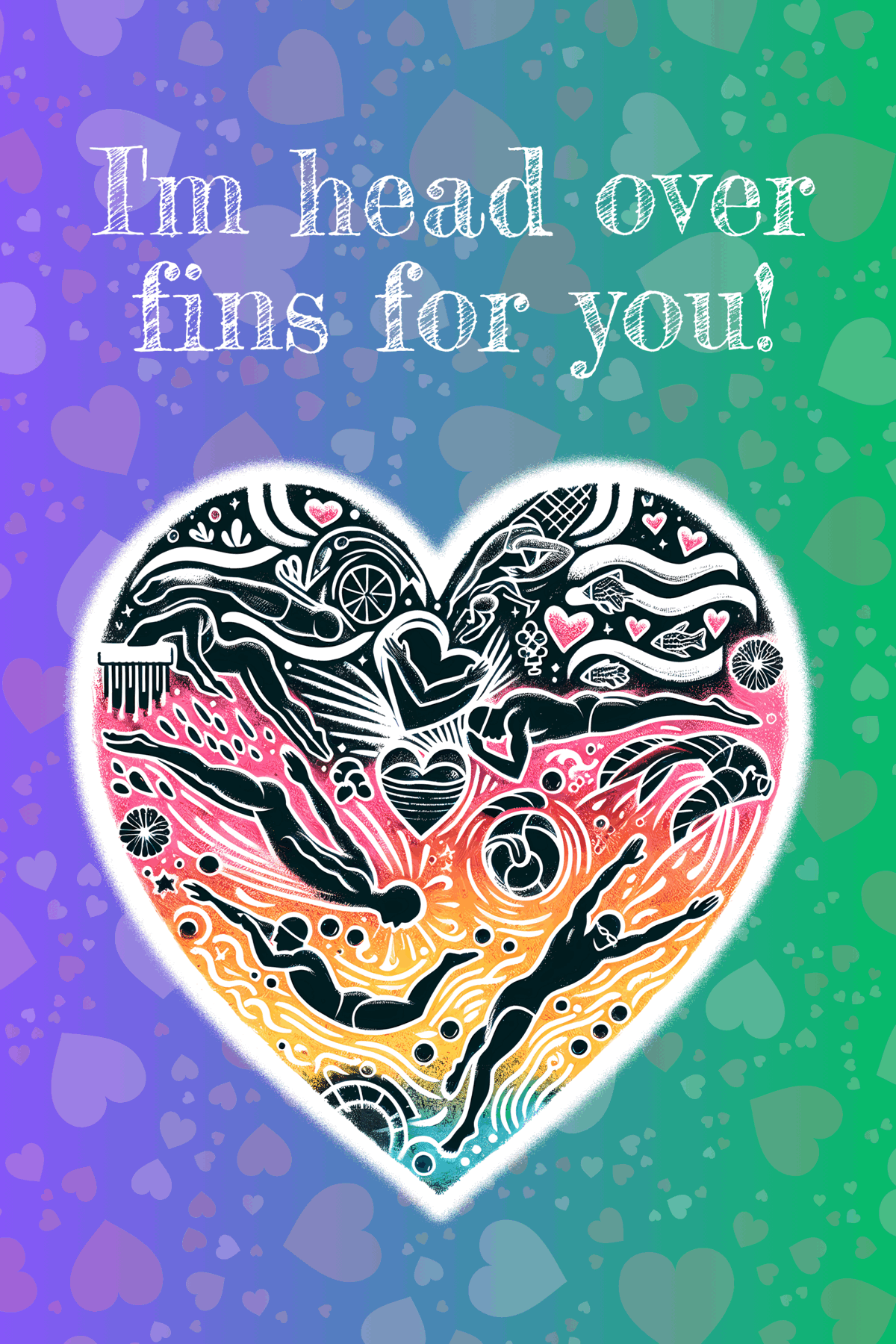 Unique Ocean Love Card for Valentine's Day – Artzie Designs